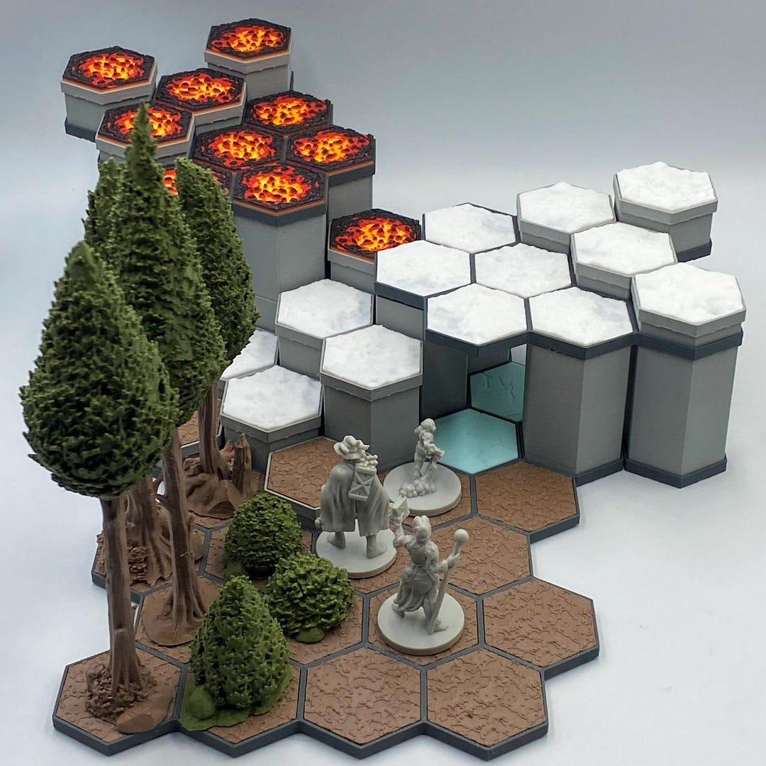 Magnetic Hex Terrain for Frosthaven | 800+ 3D Printed Tiles and Frames ...