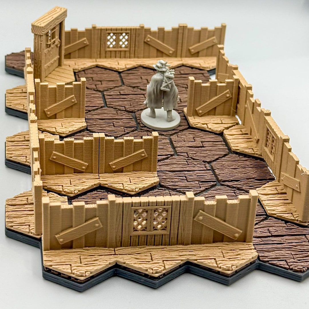 Modular Hexagonal Walls D&D and RPG Games | 3D Printed Fantasy Terrain ...