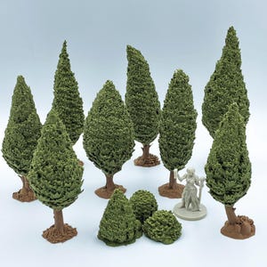 Dual Color 3D Printed Pine Trees & Bushes for Dnd 28 32 Mm, TTRPG ...