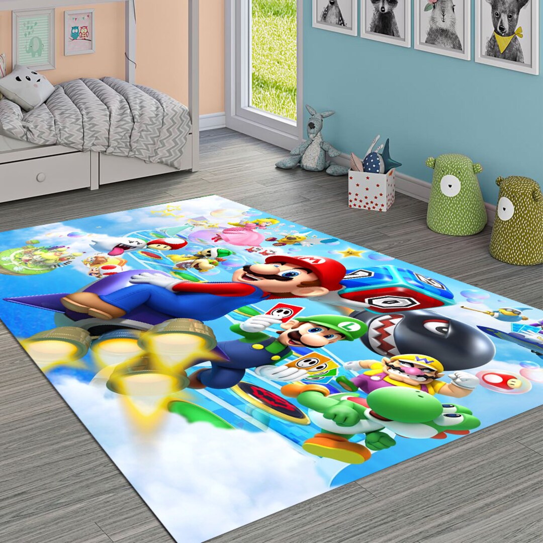 Kids Room Rug Super Mario Rug322 Teen's Rug Boys Room - Etsy