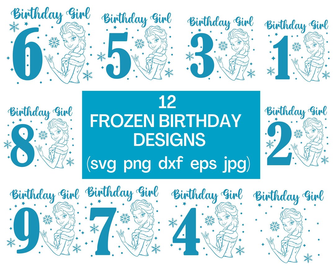 Frozen Svg, Frozen Birthday, Frozen Birthday Svg, Frozen Png, Frozen ...