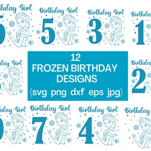Frozen Svg, Frozen Birthday, Frozen Birthday Svg, Frozen Png, Frozen ...