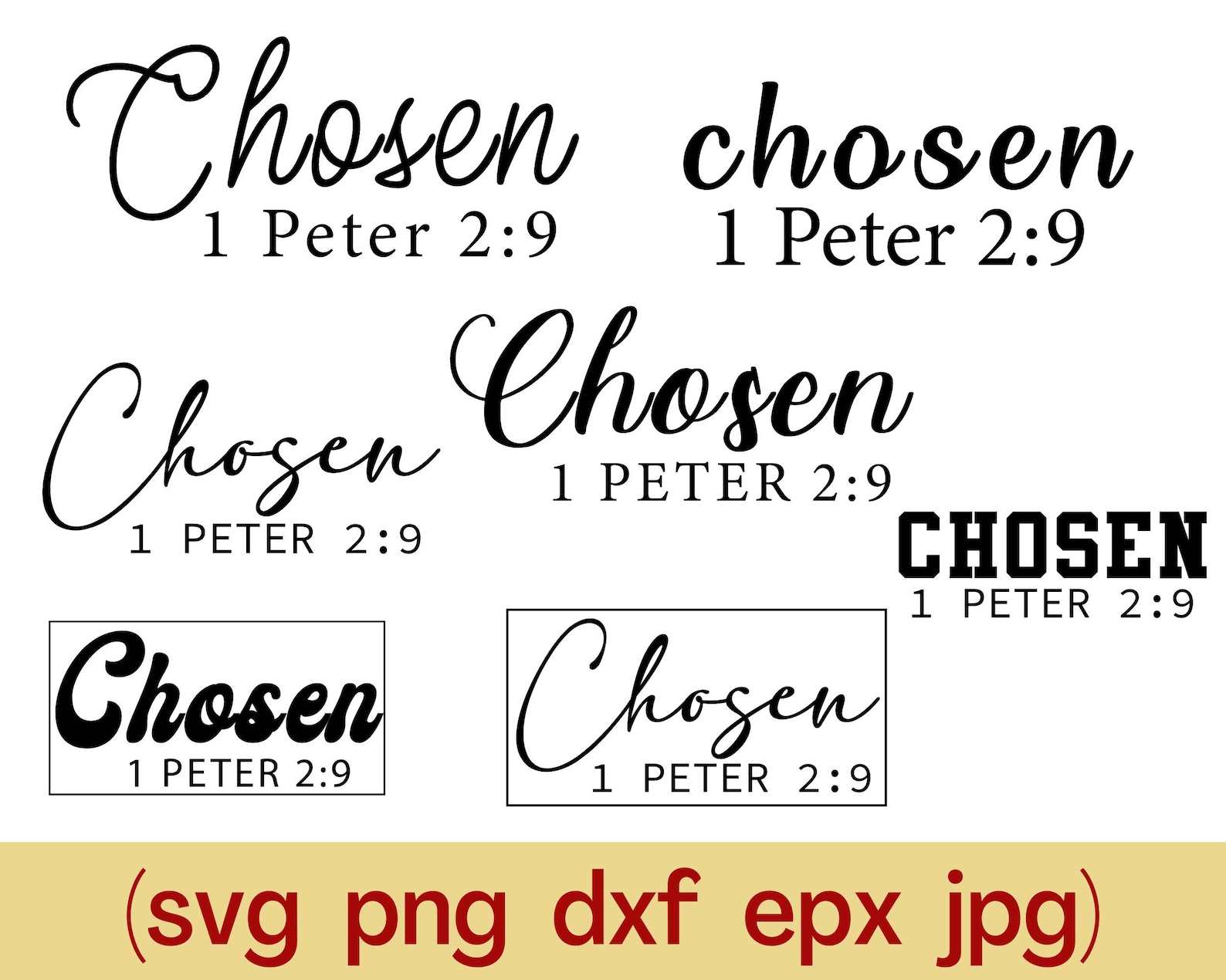 Chosen Svg Christian Svg Bible Verse Svg Faith Svg - Etsy