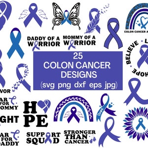 Colon Cancer Svg, Cancer Ribbon Svg, Cancer Awareness Svg, Cancer Svg ...
