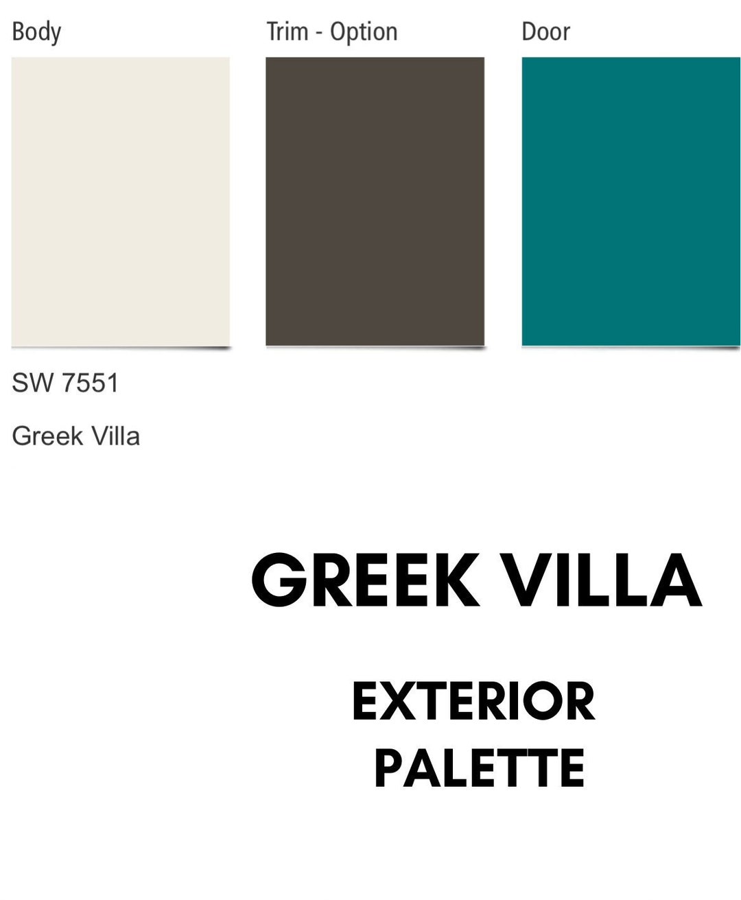 Greek Villa Color Scheme Exterior Design Prepackaged Color - Etsy