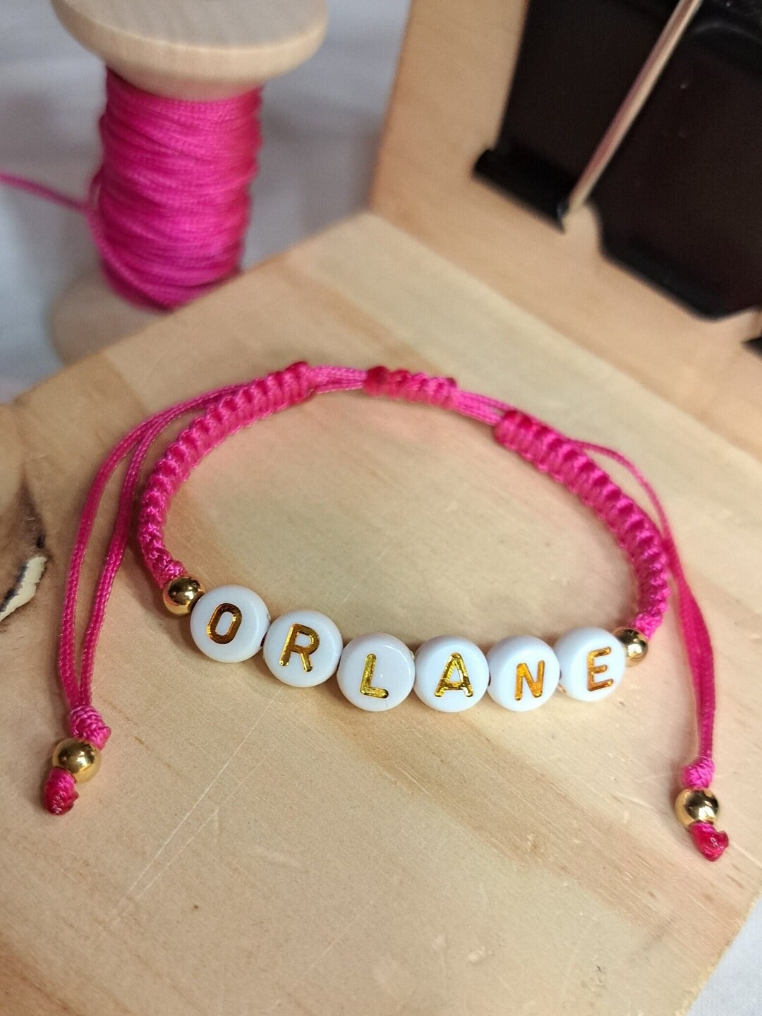 Handmade First Name Bracelet / 20 Colors / Gold Color / Macramé ...