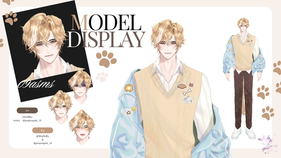 Vtuber Male Model Live2d (ready to Use, Premade) - Etsy