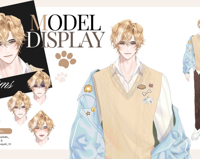 Vtuber Male Model Live2d (ready to Use, Premade) - Etsy