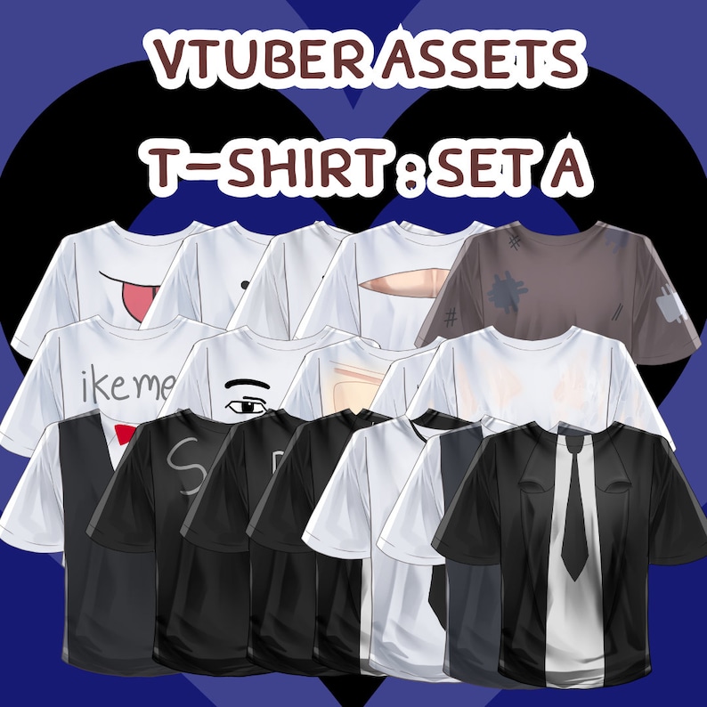 Vtuber Outfit Asset : 17 T-shirt - Etsy