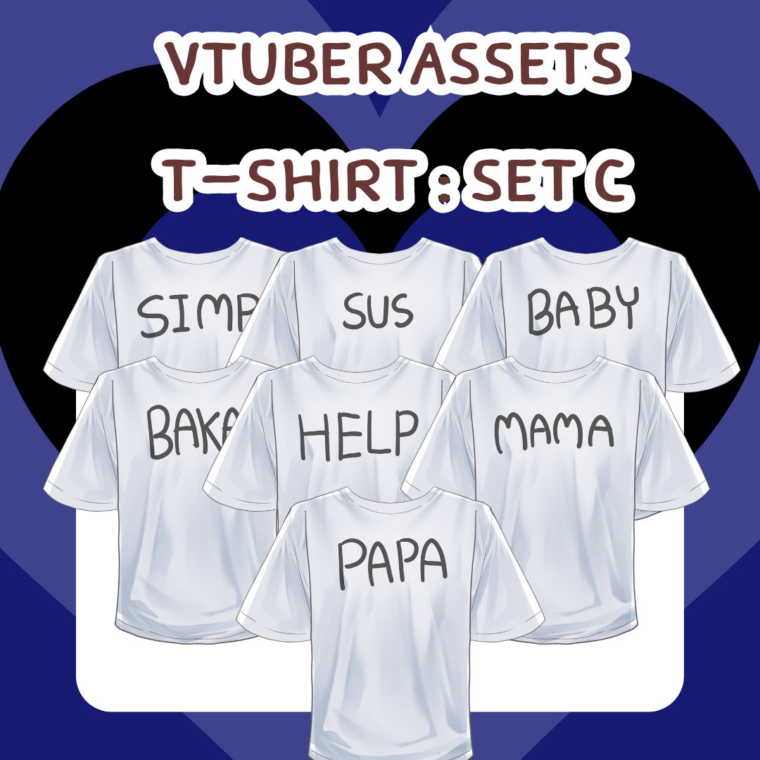 Vtuber Outfit Asset : Set C 7 T-shirt - Etsy