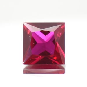 Red Ruby Square Princess Cut Shape SIZE CHOICE Loose Stones Corundum ...