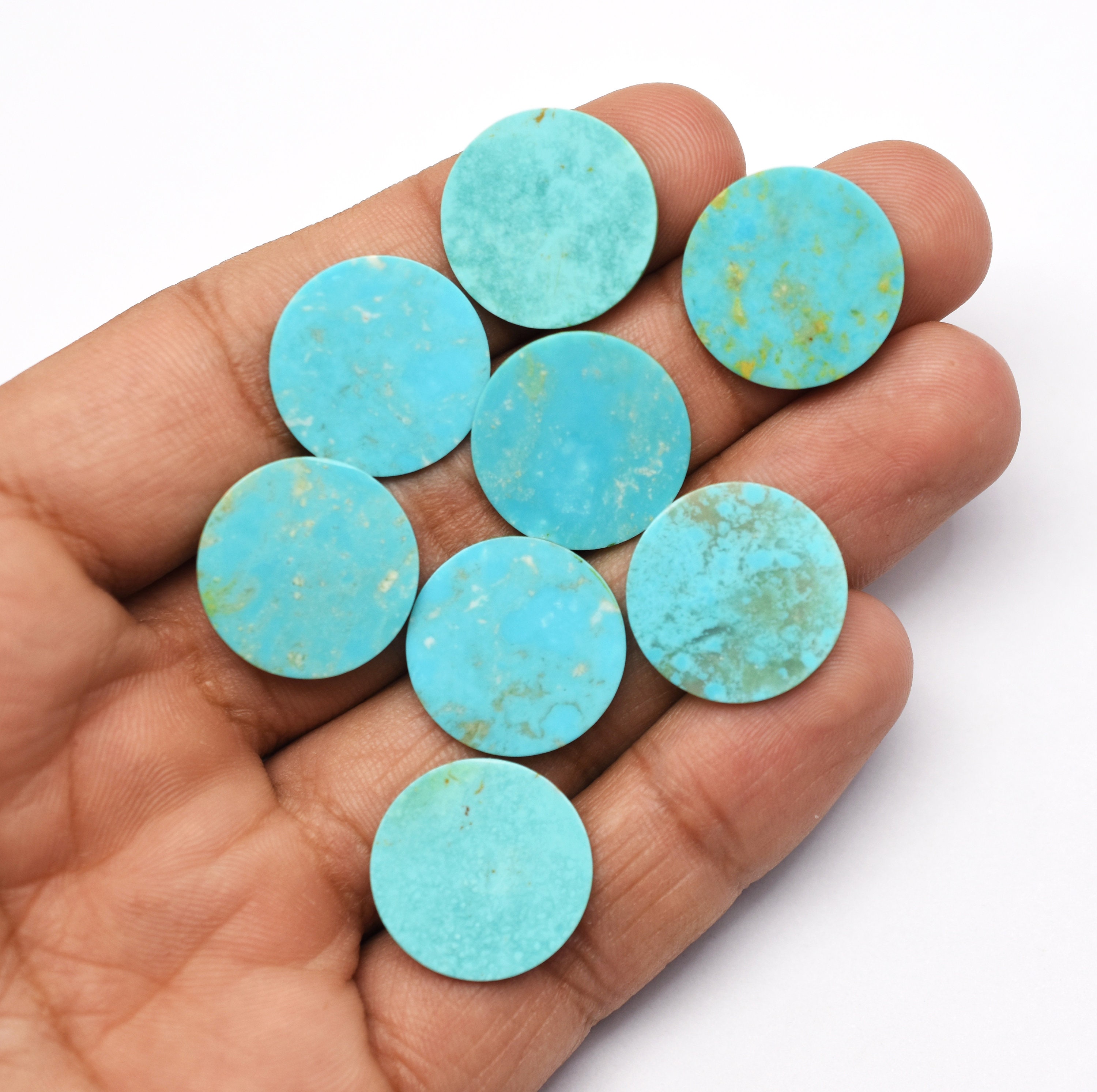 Natural Arizona Turquoise Round Flat Disc 10 Mm to 30 Mm Sizes Round ...