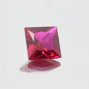 Red Ruby Square Princess Cut Shape SIZE CHOICE Loose Stones Corundum ...