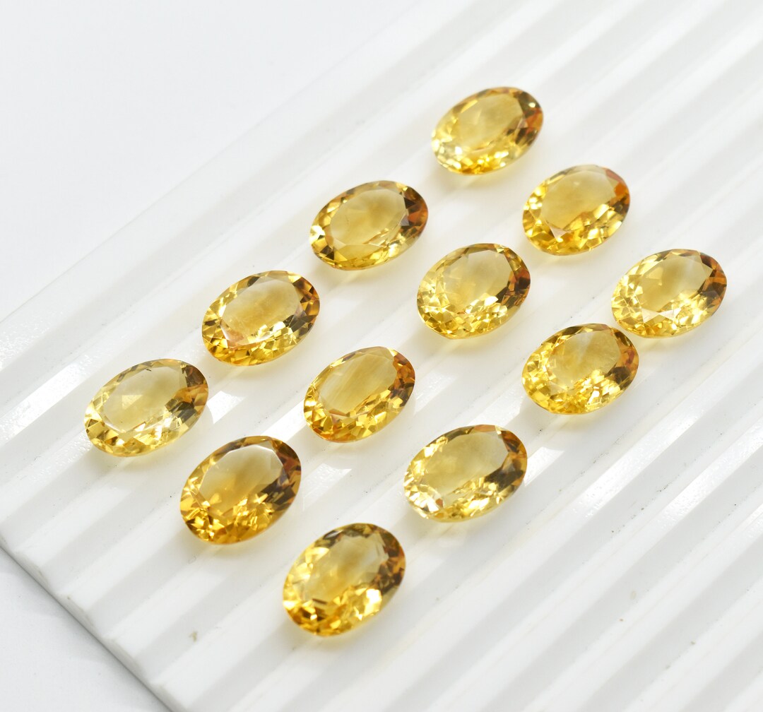 Natural Citrine Oval Faceted Handmade Loose Gemstone Citrine Quartz ...