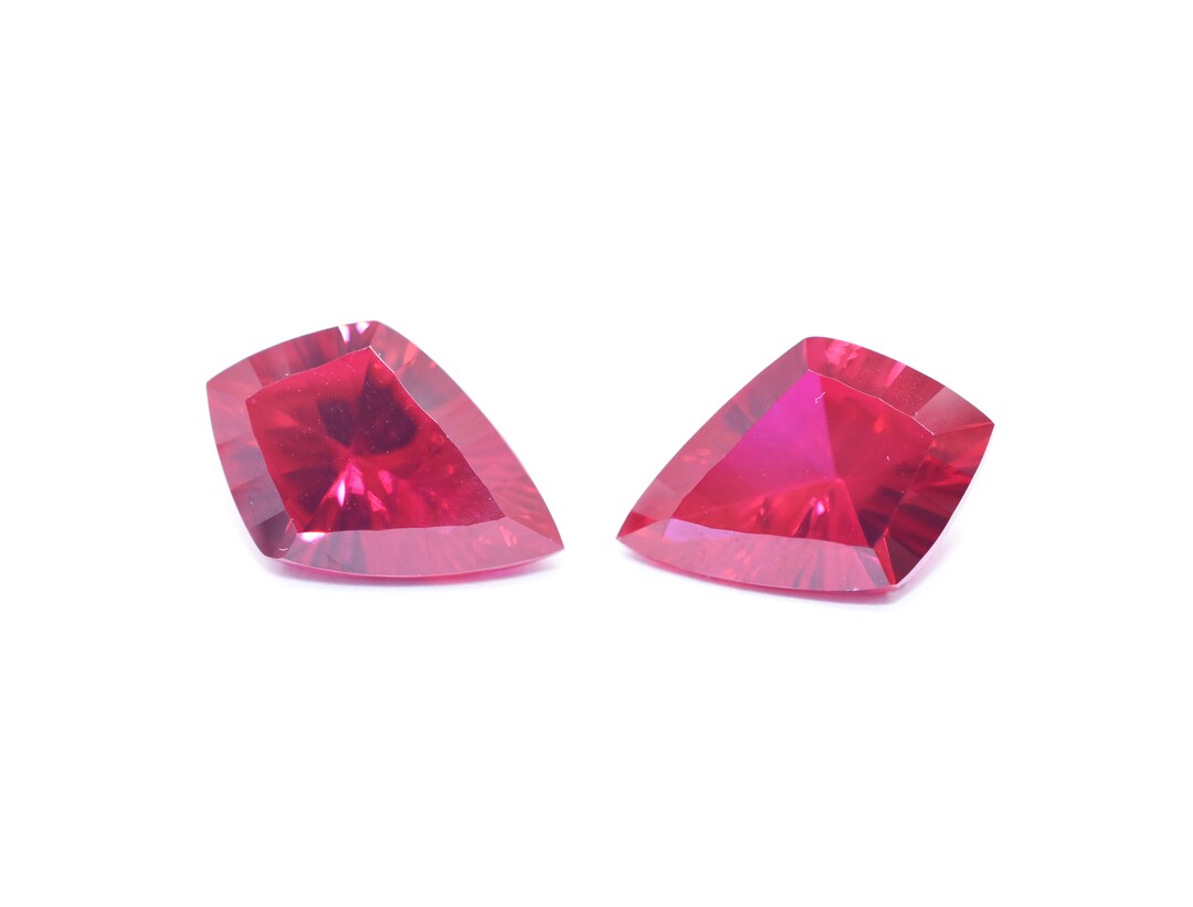 Lab Grown Pigeon Blood Ruby Pair Laser Cut 15X10 Mm Loose Gemstone ...