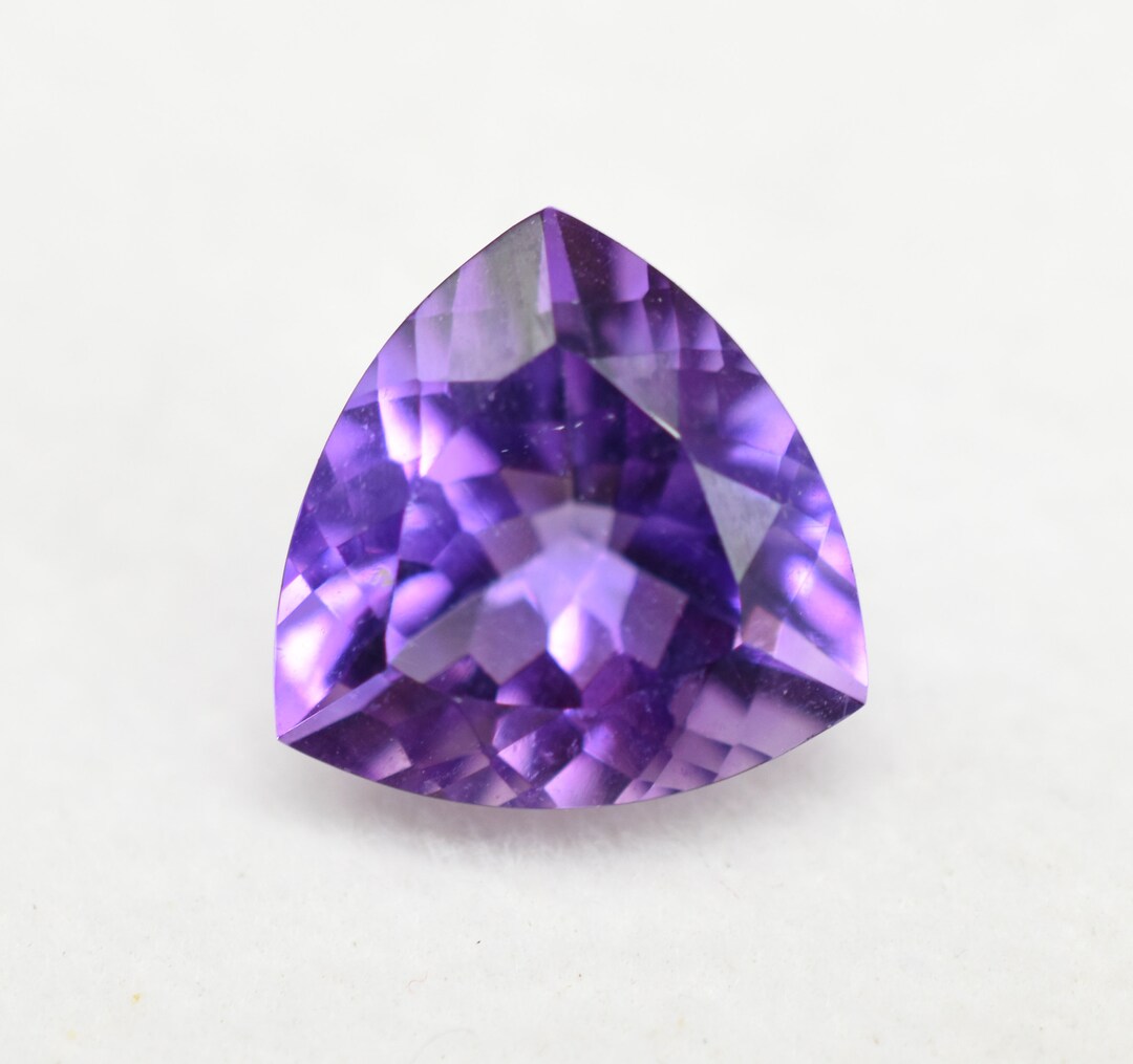 Natural Amethyst Trillion Cut Stone Calibrated Loose Gemstone 5X3 MM to ...