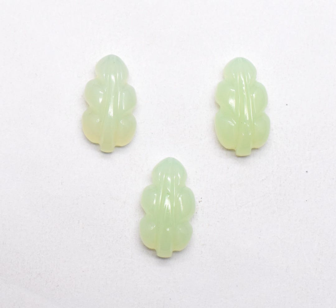 Natural Geode Agate Carved Leaf Set 18X10 Mm 3 Piece Hand Carved ...
