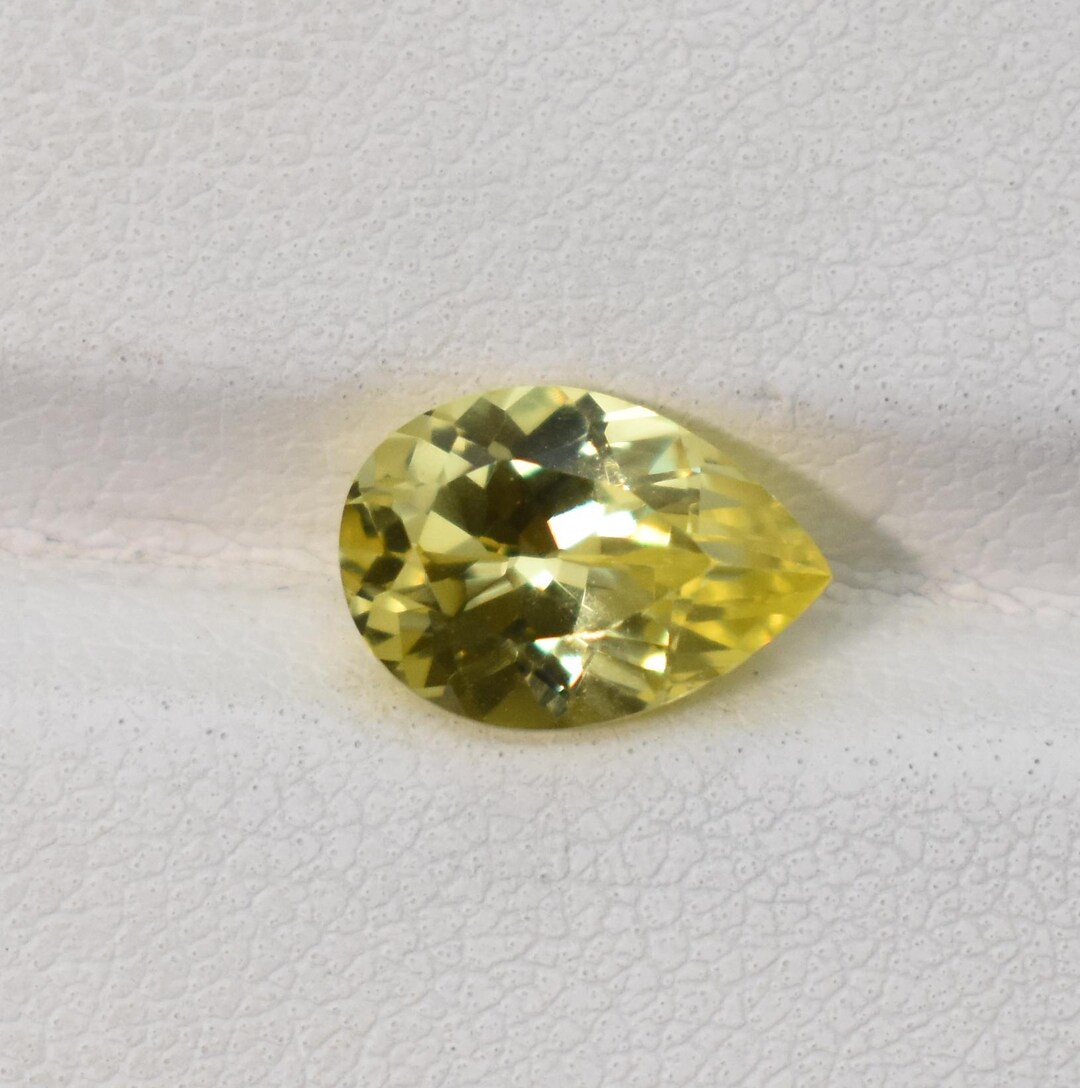 AAA Flawless Yellow Ceylon Sapphire Pear Cut Loose Gemstone: 10X7 MM ...