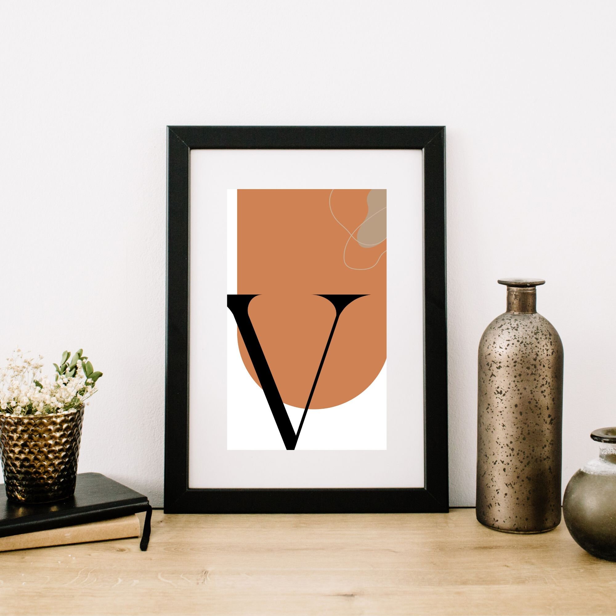 Letter V Wall Art | Letter V Artwork | Letter V Printable Poster I ...