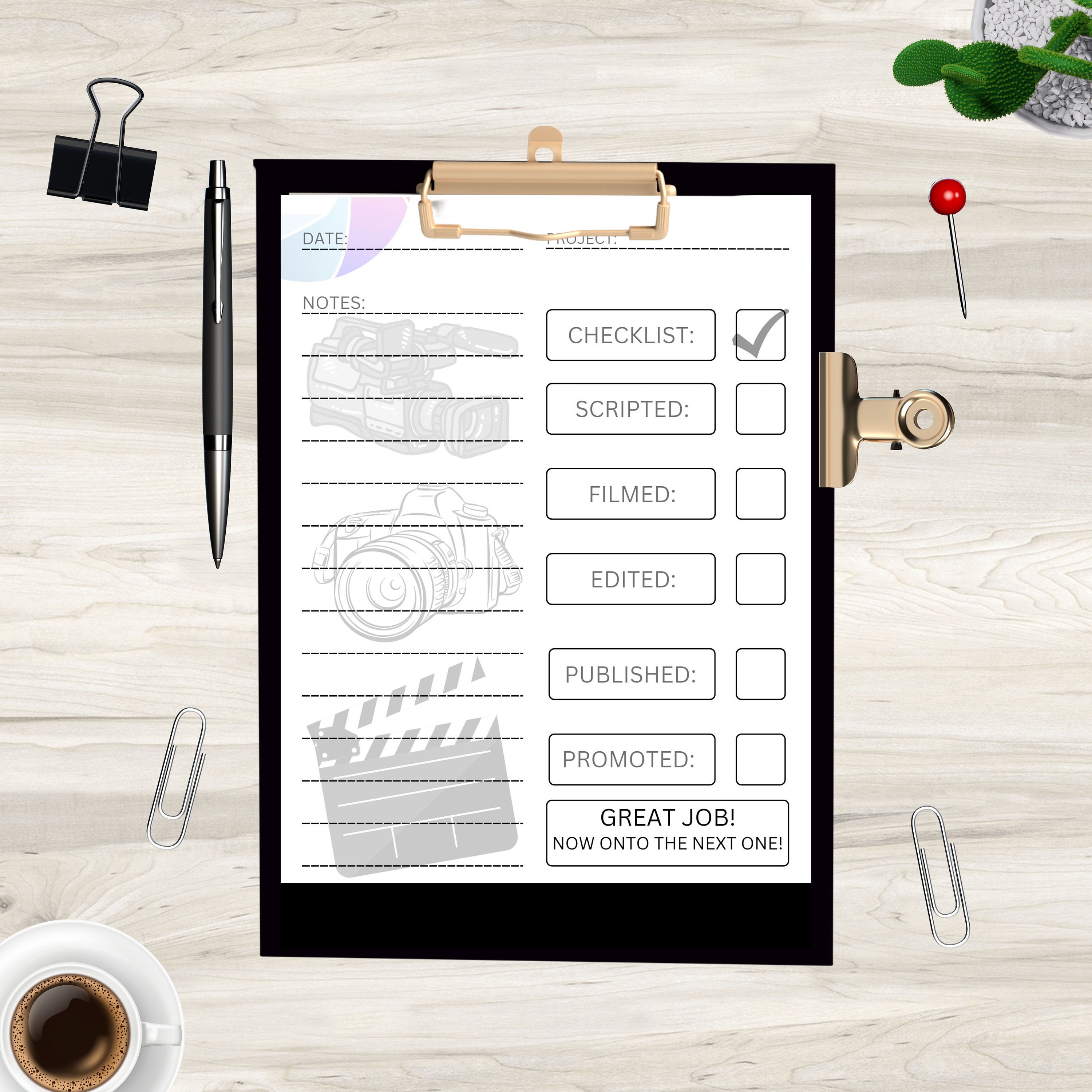 Content Creator Planner Sheet - DIGITAL DOWNLOAD - Organize Your Work ...