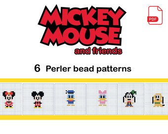 DIGITAL FILE ONLY - Mini Mickey Mouse, Minnie, Daisy and Donald Perler ...