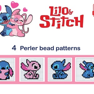 Set of 4 Stitch and Angel Perler Bead Pattern Digital Download - Etsy