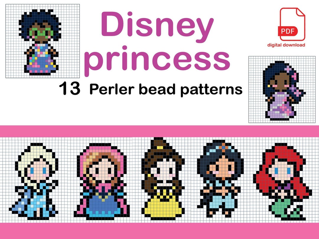 Disney Princess Character Perler Bead Pattern 13 Patterns, Ultimate ...