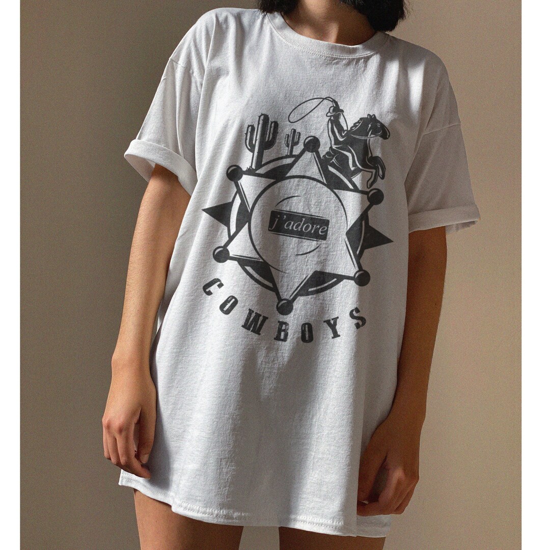 J'adore Cowboys Shirt, Cowboy Y2K, Vintage 2000s Graphic Western Shirt ...