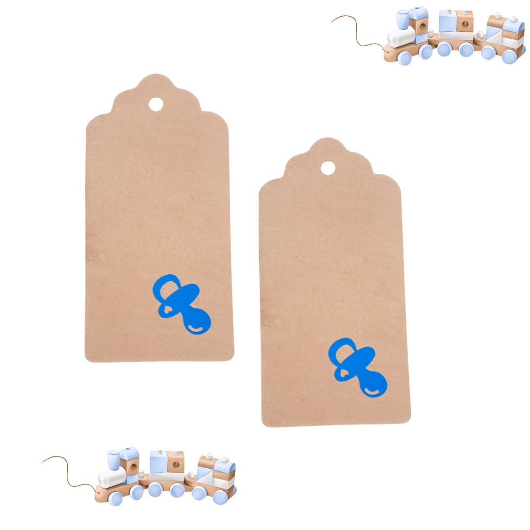 Gift Tag Pacifier Made of Kraft Paper Baby Boy, Gift Tag Baby, Gift Tag ...