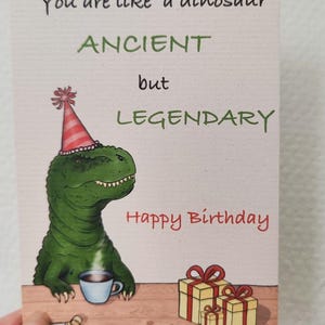 Funny Dinosaur Birthday Card | Cute Unique Greeting | Perfect for Him ...