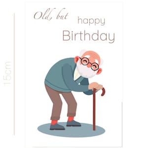 Funny Old Man Birthday Card – Digital Download – Cheeky Age Joke for ...
