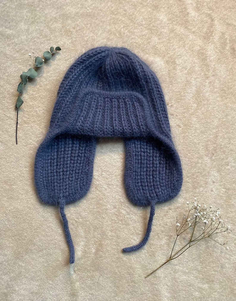 Knitted Warm Hat for Women With Ear Flap, Chunky Hand Knit Ushanka ...