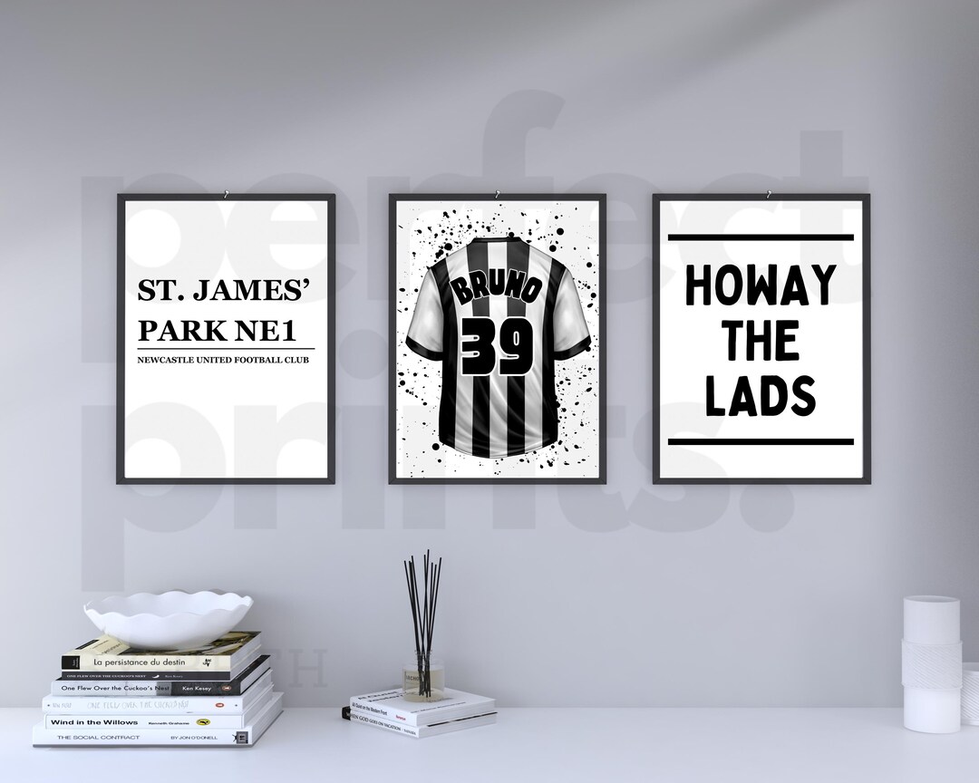 Set of 3 A4 A3 Personalised Newcastle Prints, Newcastle Football Fan ...