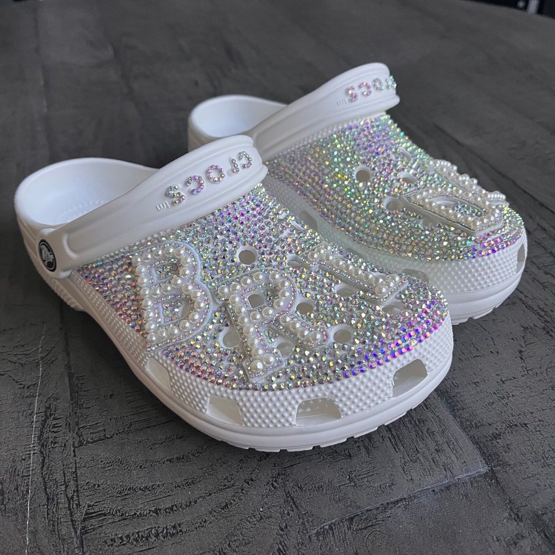 The Bridal Bedazzled Crocs - Etsy New Zealand
