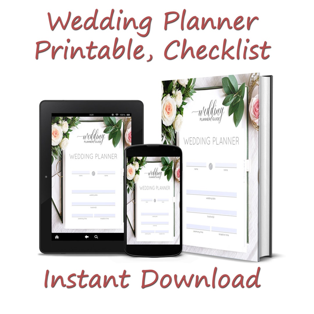 Wedding Digital Planner Full Checklist Printable Wedding Planning ...