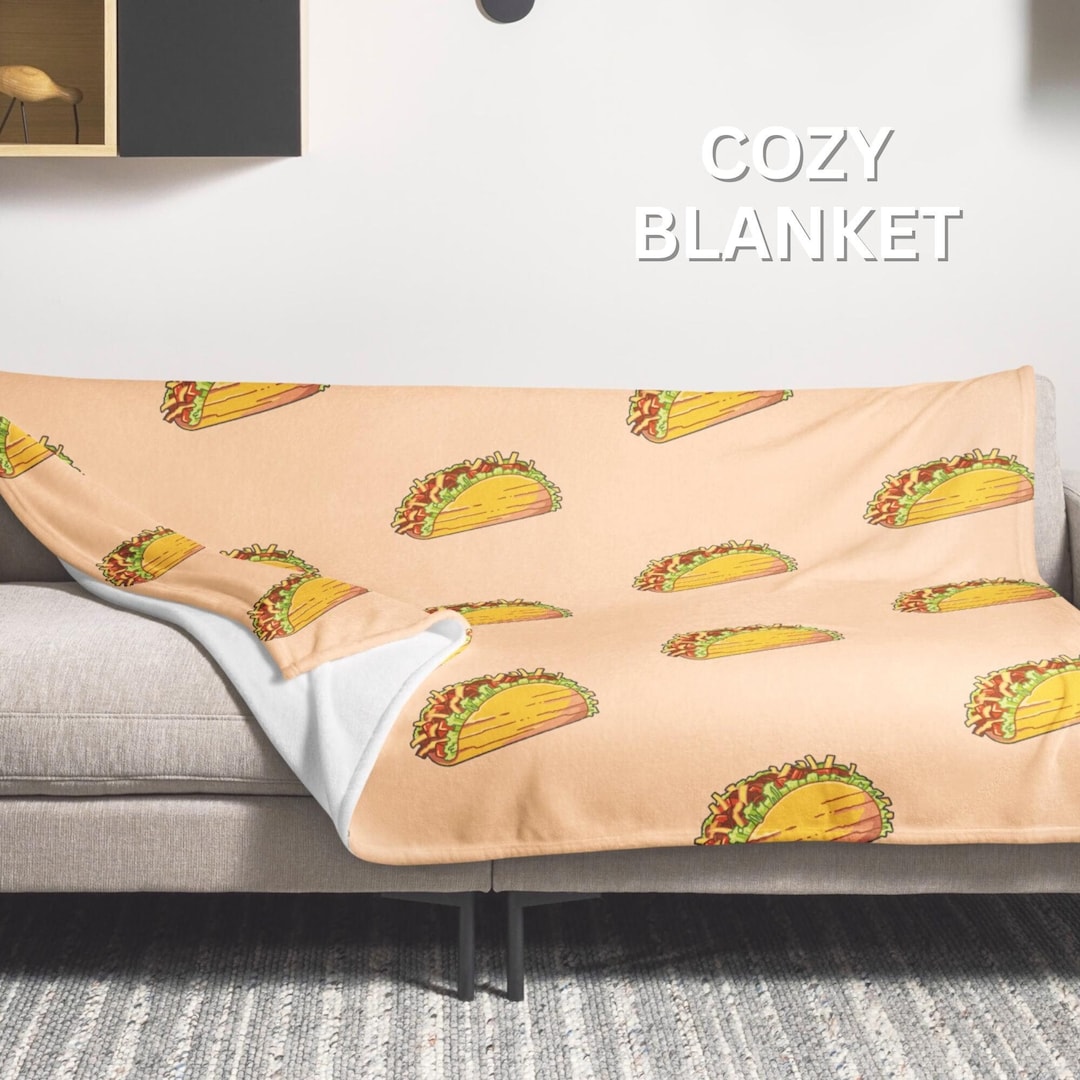 Taco Throw Blanket Cozy Food Blanket Funny Foodie Gift - Etsy