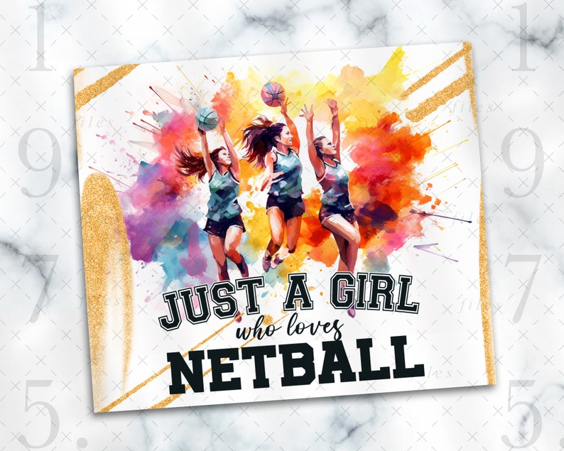 Netball Team Gifts 20 Oz Skinny Tumbler Wrap Just a Girl Who Loves ...