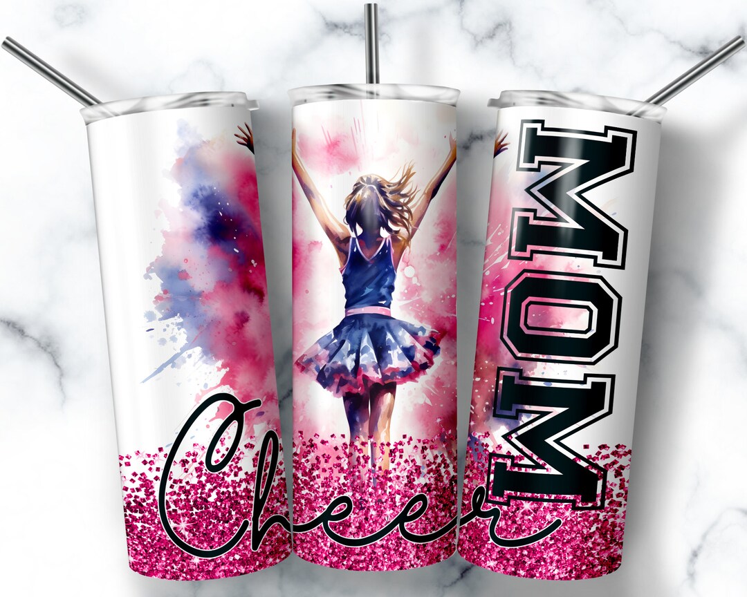 Cheer Mom Png 20 Oz Skinny Tumbler Wrap, Cheer Mama Cheer Squad Cheer ...