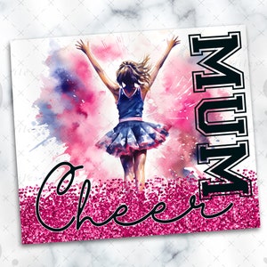 Cheer Mum Png 20 Oz Skinny Tumbler Wrap, Cheer Mom Cheer Squad Cheer ...