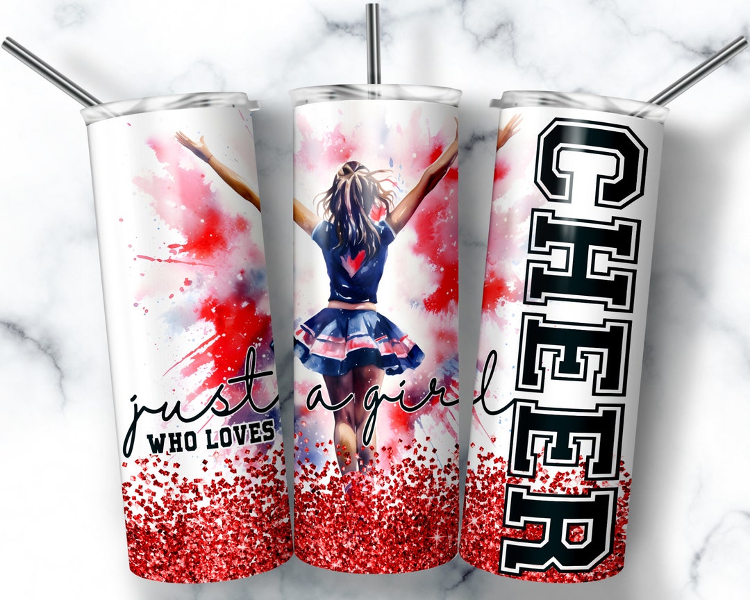 Cheer Png 20 Oz Skinny Tumbler Wrap Just a Girl Who Loves Cheer Coach ...