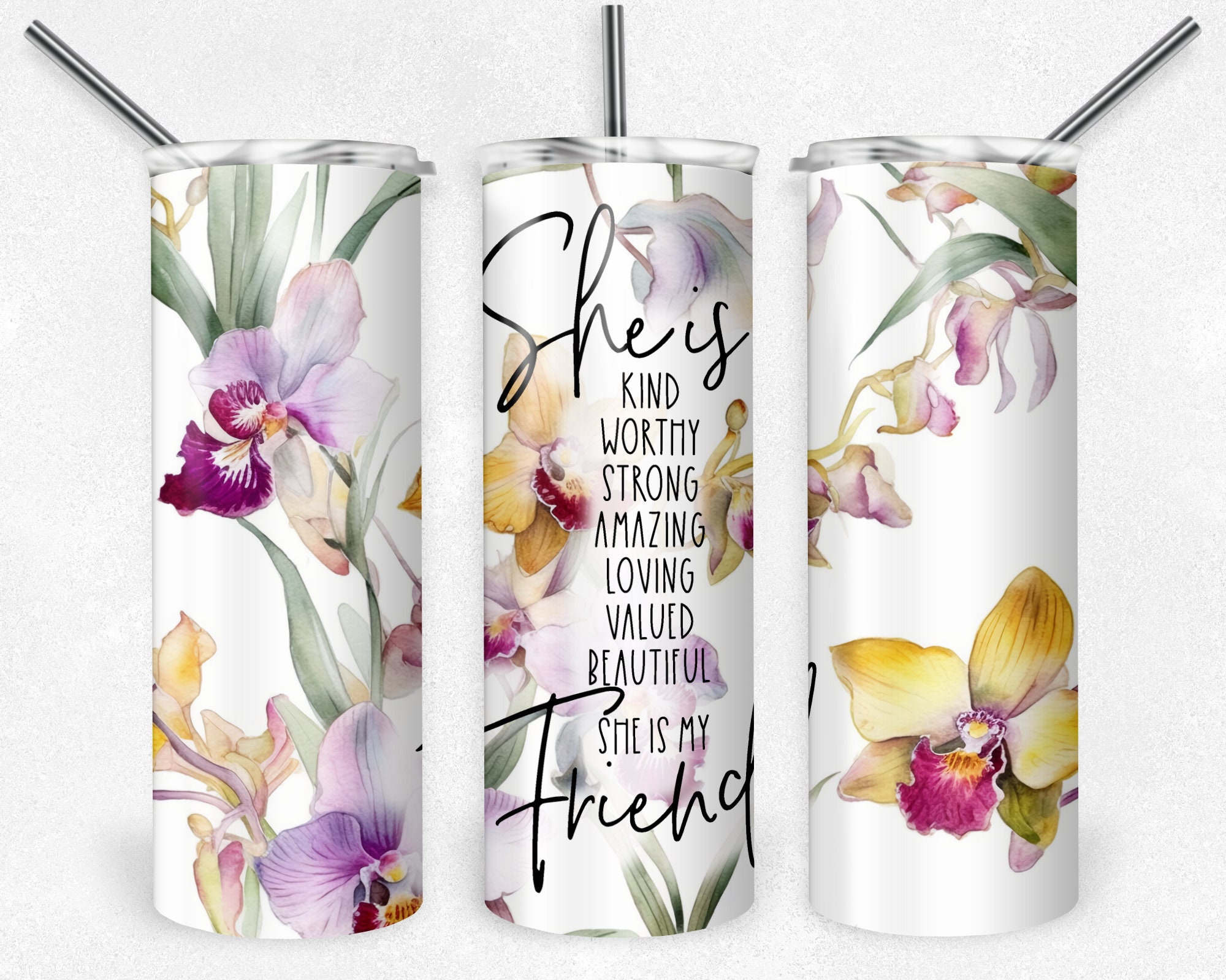 Best Friend Tumbler Wrap Friendship 20oz Skinny Tumbler Sublimation ...