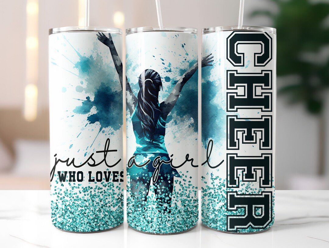 Cheer Png 20 Oz Skinny Tumbler Wrap Just a Girl Who Loves Cheer Coach ...