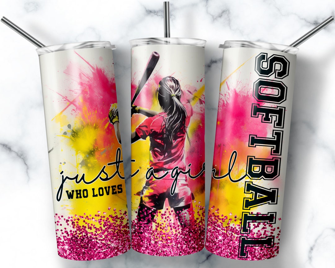 Softball Design 20 Oz Skinny Tumbler Wrap 20oz Softball Tumbler Cup ...