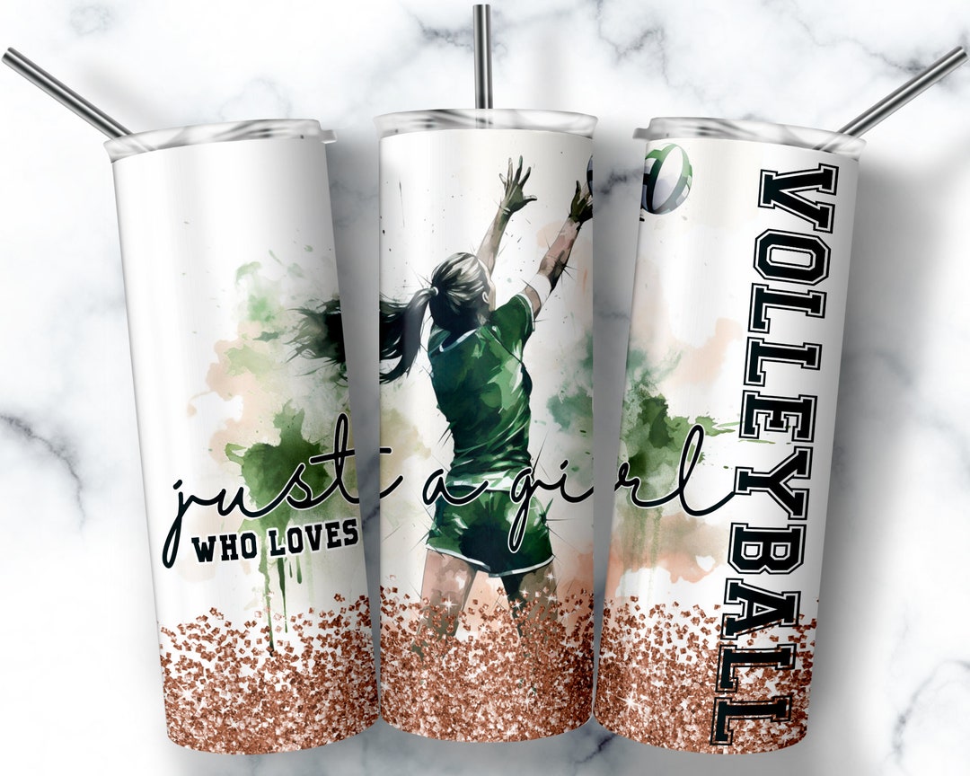 Volleyball Tumbler Design 20 Oz Skinny Tumbler Wrap Just a Girl Who ...