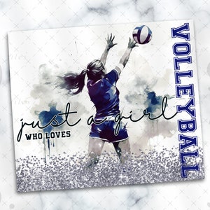 Volleyball Tumbler Design 20 Oz Skinny Tumbler Wrap Just a Girl Who ...