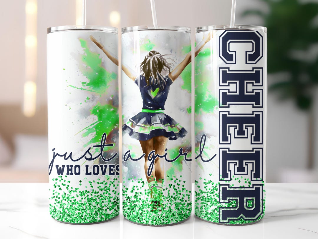 Cheer Png 20 Oz Skinny Tumbler Wrap Just a Girl Who Loves Cheer Coach ...