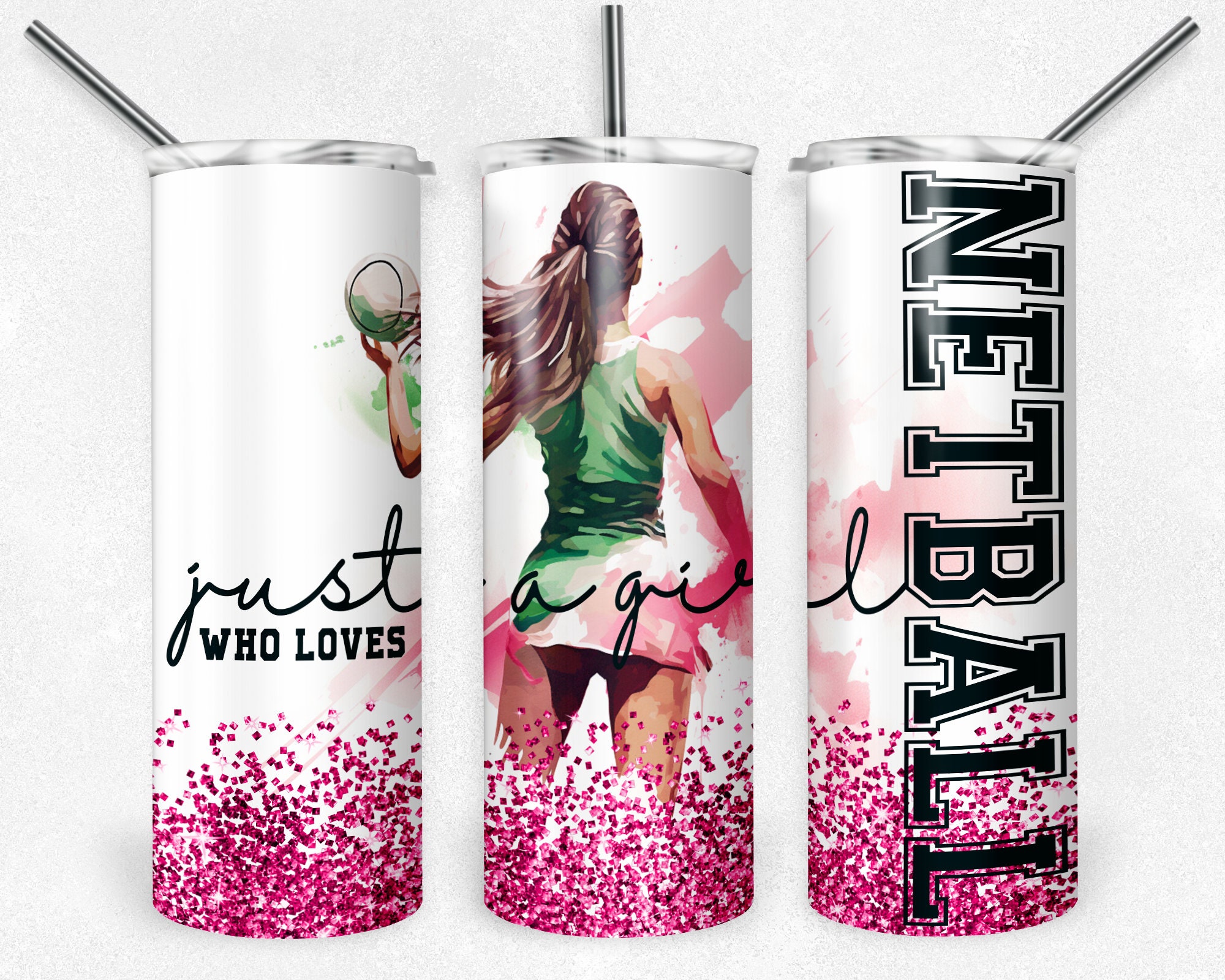 Netball 20 Oz Skinny Tumbler Wrap Just a Girl Who Loves Netball Coach ...
