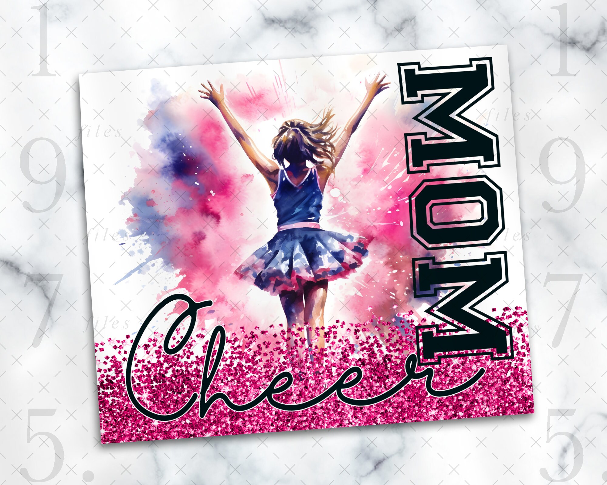 Cheer Mom 20oz Tumbler Wrap PNG, Cheerleading Sublimation Design ...