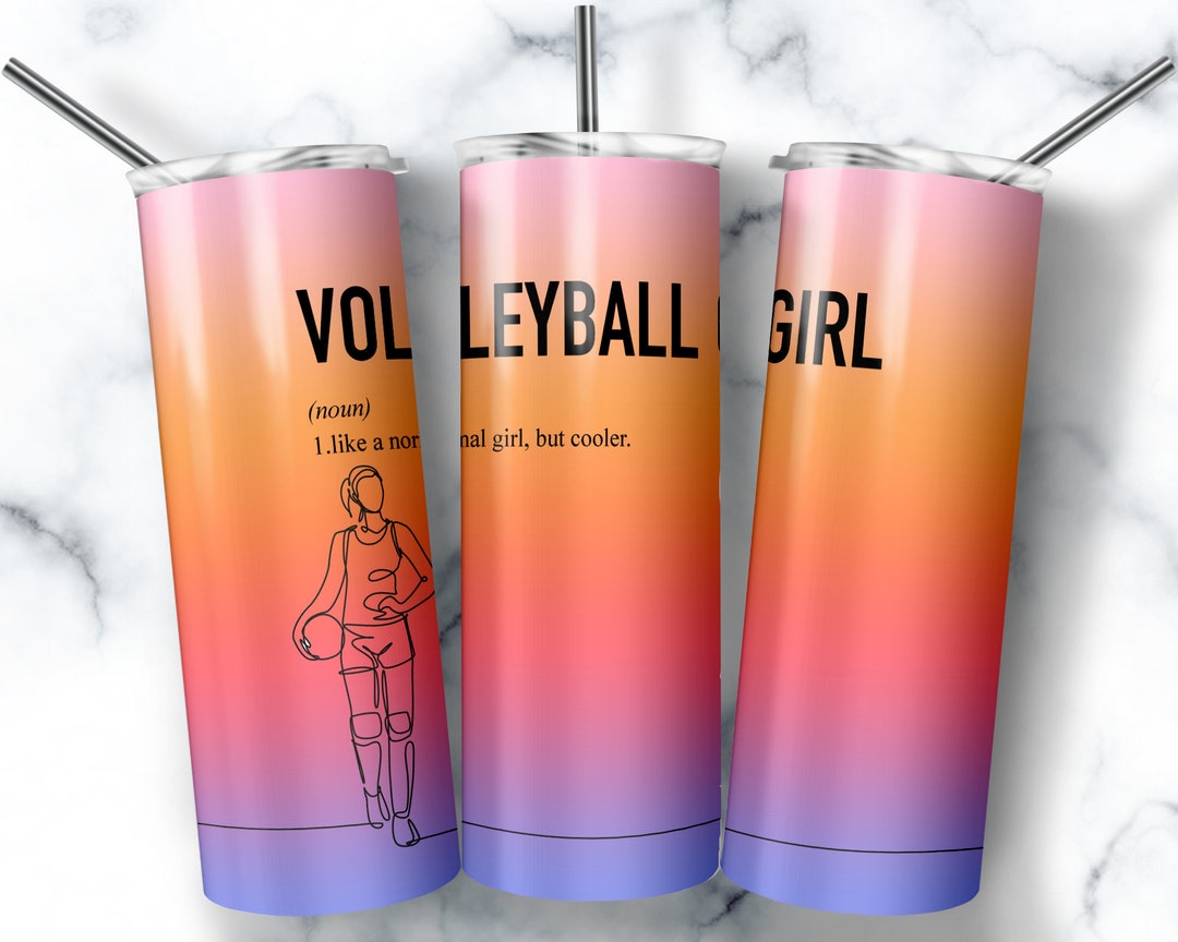 Volleyball Tumbler Design 20 Oz Skinny Tumbler Wrap Volleyball Coach ...