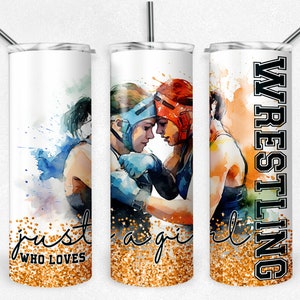 Wrestling Girl 20oz Tumbler Wrap, Cool Sublimation Design (digital ...